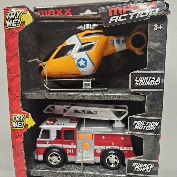 Sunny Days | Toys | Maxx Action Fire Rescue Vehicle Toy Set Police Car ...